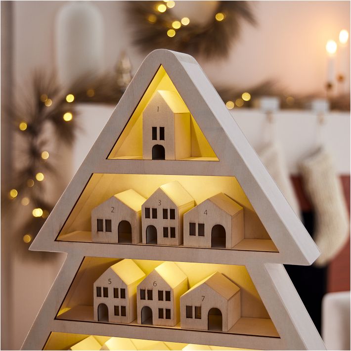 Pure Wood Light-Up Advent Calendar | West Elm
