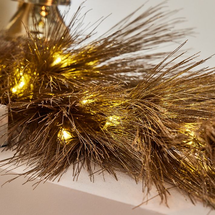 Light-Up Pine Needle Garland | West Elm