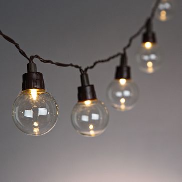 20' Solar-Powered LED String Lights | West Elm