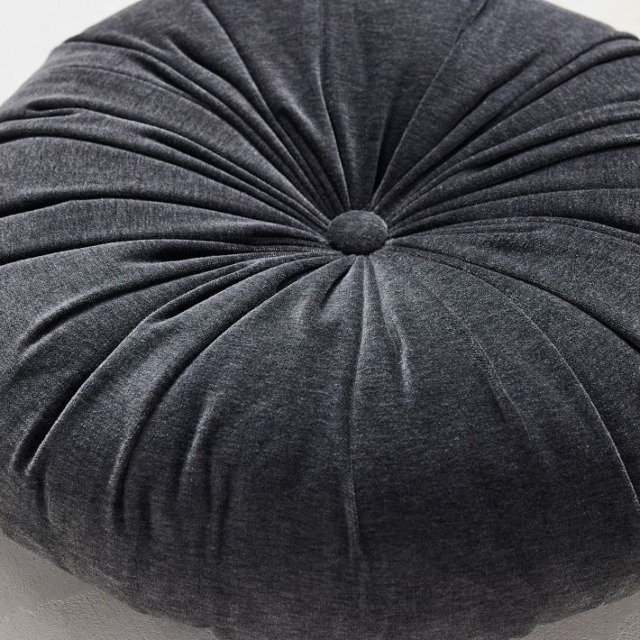 Classic Cotton Velvet Tufted Round Pillow | West Elm
