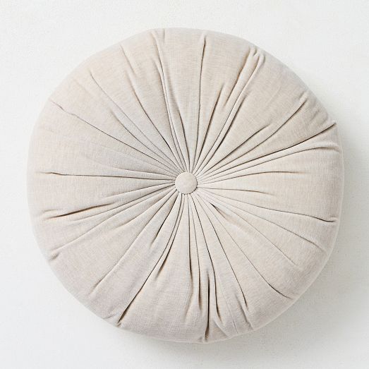 Classic Cotton Velvet Tufted Round Pillow | West Elm