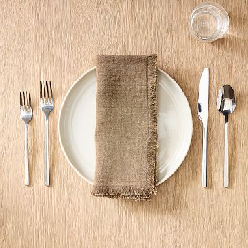 Frayed Edge Linen Napkin Sets | West Elm