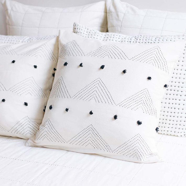 Anchal Project Triangle Stitch Throw Pillow | West Elm