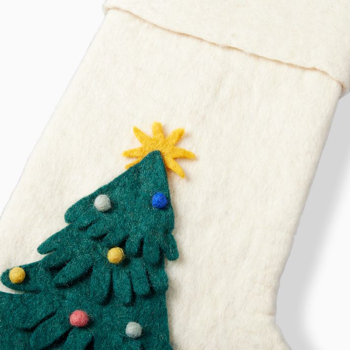 Christmas Tree Felt Stocking | West Elm