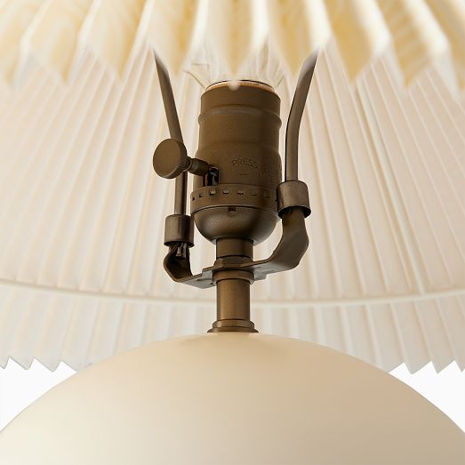 Metal Sphere Table Lamp & Pleated Shade (18") | West Elm