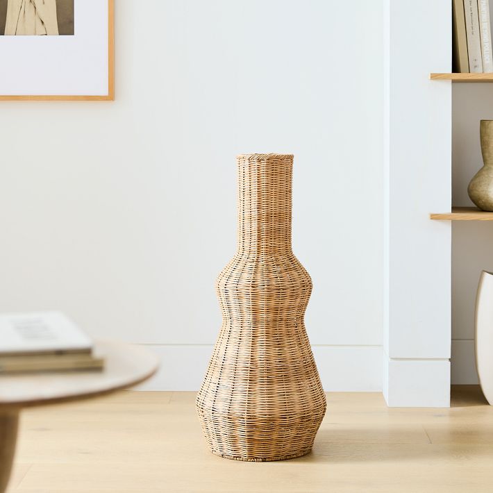 Woven Wicker Floor Vases | West Elm