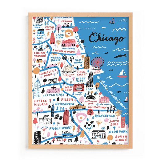I Love Chicago Framed Wall Art by Minted for West Elm Kids | West Elm