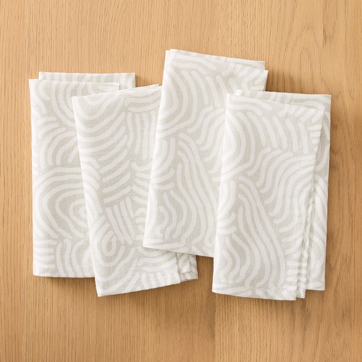 Line Work Cotton Napkin Sets | West Elm