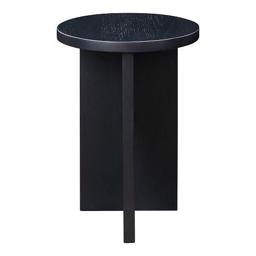 Angled Base Wood Side Table (14