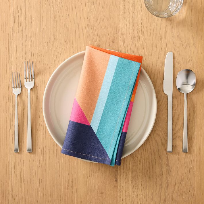 Split Color Cotton Napkin Sets | West Elm