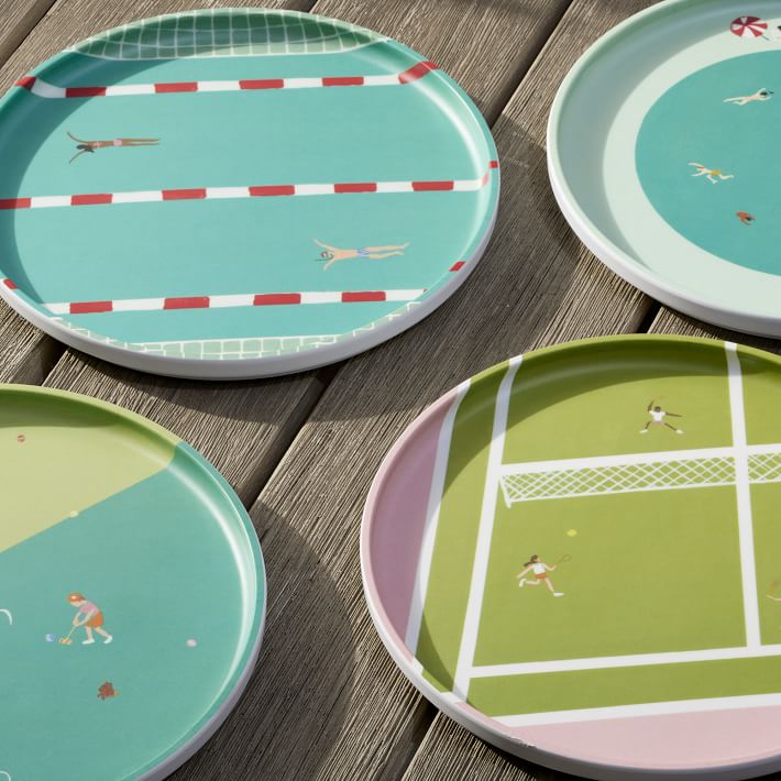 Aaron Probyn Melamine Sporting Salad Plates Sets | West Elm