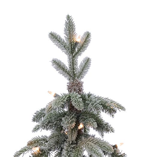 Pre-Lit Faux Natural Cut Flocked Alpine Tree | West Elm