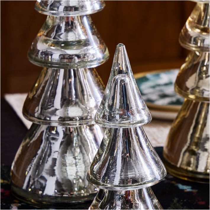 Mercury Glass Stacking Tabletop Trees | West Elm