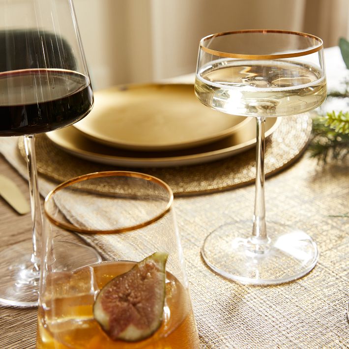 Horizon Lead-Free Crystal Gold-Rimmed Glassware Sets | West Elm