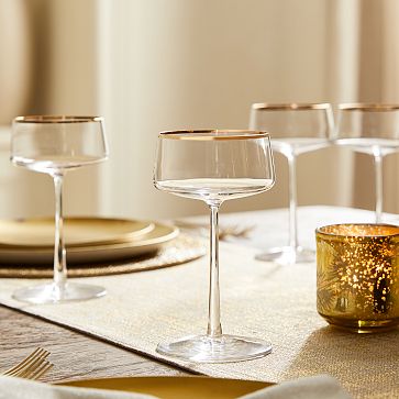 Horizon Lead-Free Crystal Gold-Rimmed Glassware Sets | West Elm