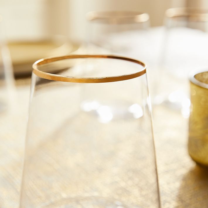 Horizon Lead-Free Crystal Gold-Rimmed Glassware Sets | West Elm