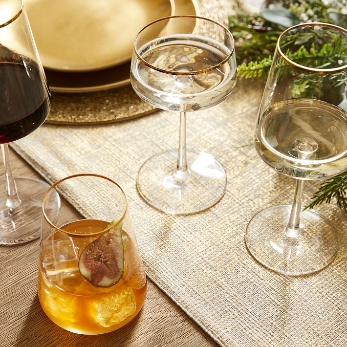 Horizon Lead-Free Crystal Gold-Rimmed Glassware Sets | West Elm