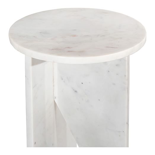 Angled Base Marble Side Table | West Elm