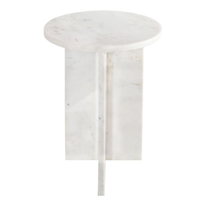 Angled Base Marble Side Table | West Elm
