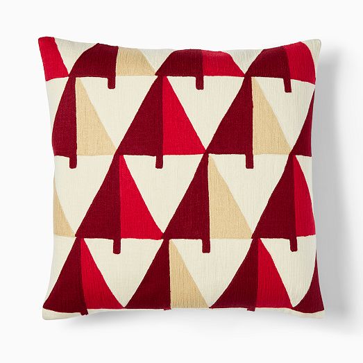 Crewel Colorblock Trees Pillow Cover | West Elm