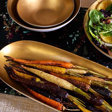 Pure Metallic Stoneware Platter | West Elm