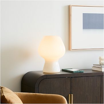 Ribbed Glass Table Lamp | Modern Light Fixtures | West Elm