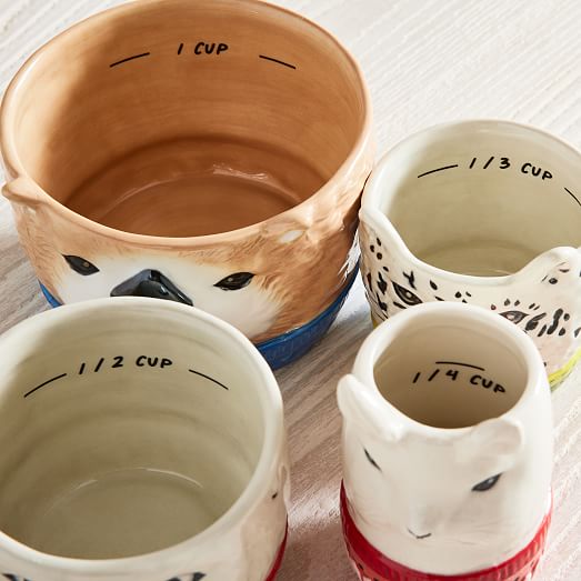 Dapper Animal Ceramic Measuring Cups | West Elm