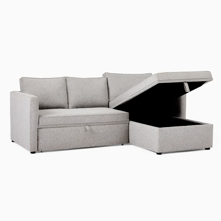 Harris 2 Piece Pop Up Sleeper Sectional With Storage | West Elm