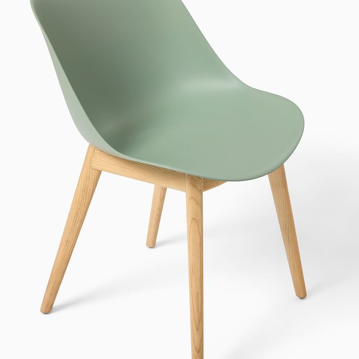 Classon Recycled Plastic Shell Chair (Set of 2) - Wood Legs | West Elm