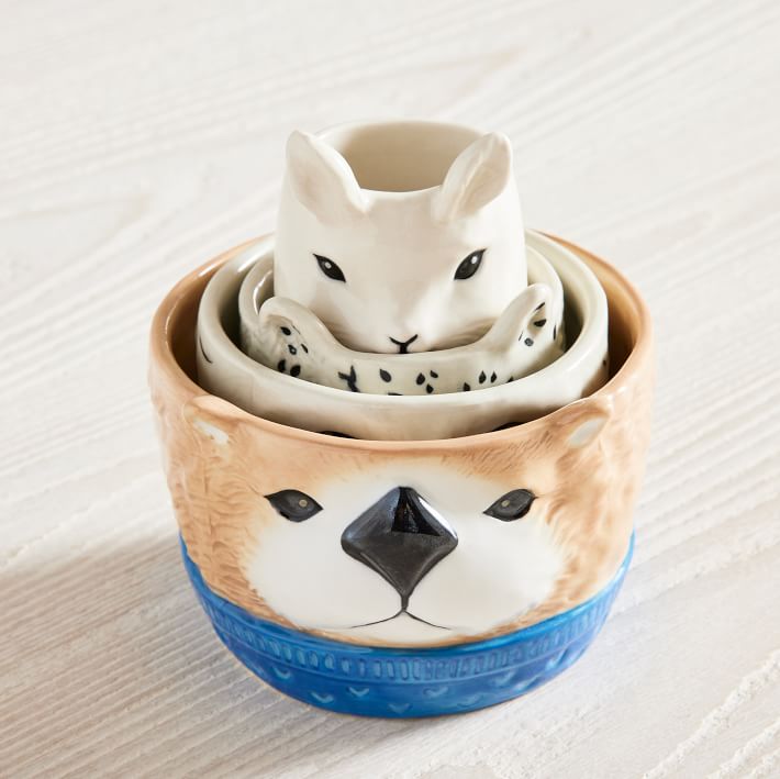 Dapper Animal Ceramic Measuring Cups | West Elm