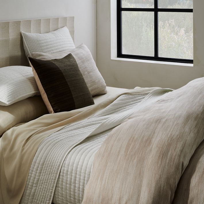 Silky Tencel™ Striated Duvet Cover And Shams West Elm