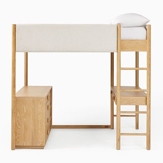 Statement Knob Loft Bed W Desk And Dresser West Elm