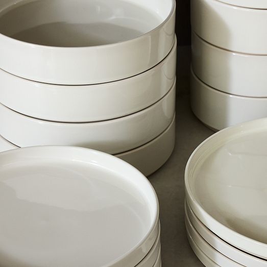 Straight-Sided Stoneware Dinner Plate Sets | West Elm