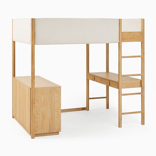 Statement Knob Loft Bed W Desk And Dresser West Elm