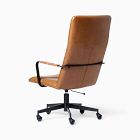 Cooper Mid-Century High-Back Leather Swivel Office Chair | West Elm