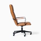 Cooper Mid-Century High-Back Leather Swivel Office Chair | West Elm