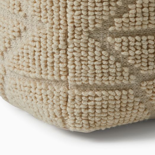 Textured Woven Geo Pouf | West Elm