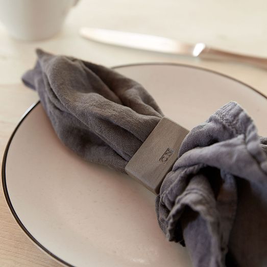 Costa Nova Rectangular Ceramic Napkin Rings (Set of 4) | West Elm