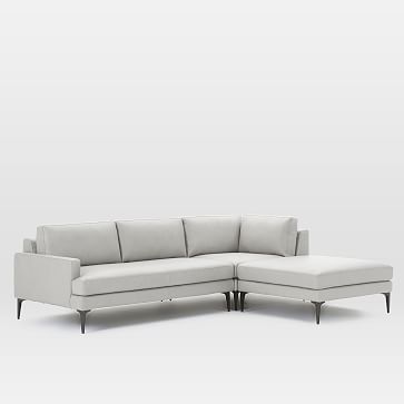 Andes Leather 3-Piece Ottoman Sectional (94"–105") | West Elm