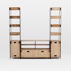 Industrial Modular Media Set With Open + Closed Storage, Entertainment ...