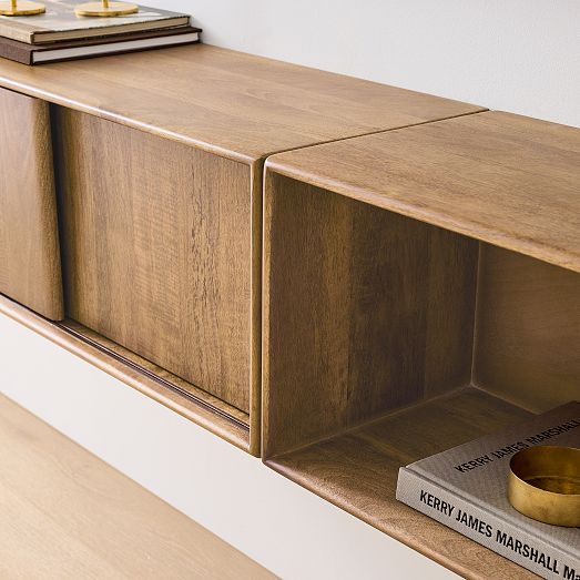 Anton Open & Closed Floating Storage Cubbies (32") | West Elm