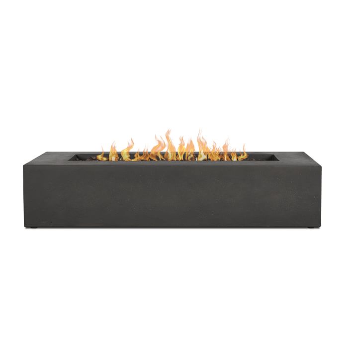Concrete 56" Low Rectangle Fire Table | West Elm