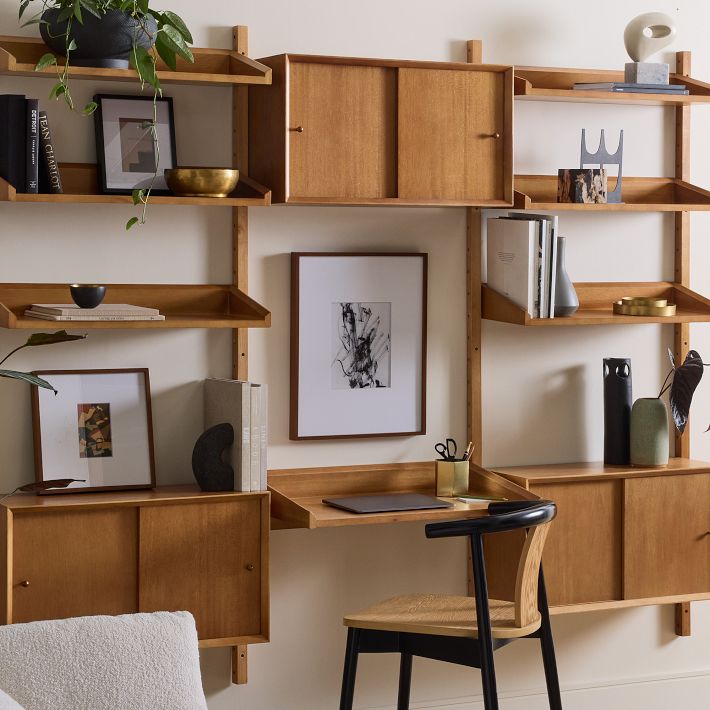 Mid-Century Modular Storage Wall Desk | West Elm