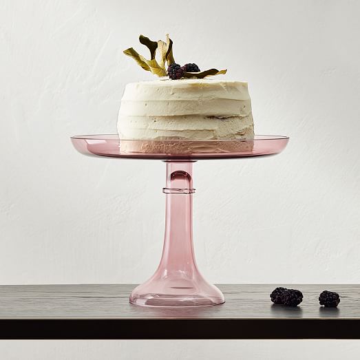 Estelle Colored Glass Cake Stand & Dome | West Elm