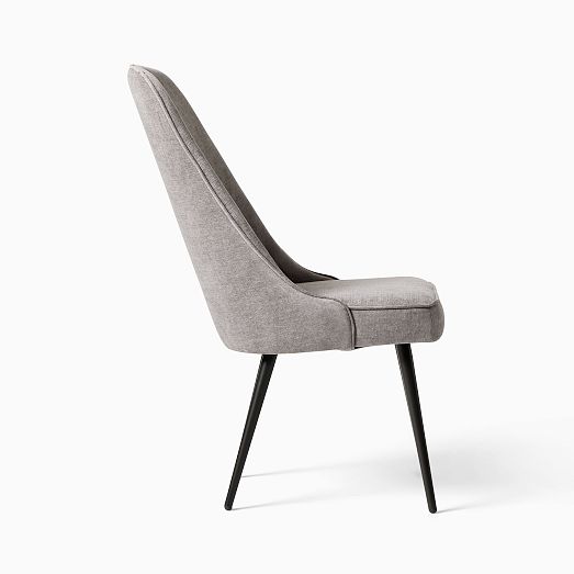 Mid-Century High-Back Dining Chair - Metal Legs | West Elm