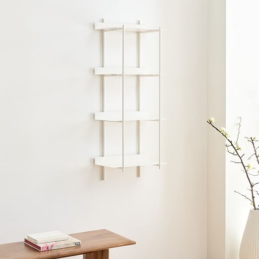 Floating Lines Metal Wall Shelf - 3-Tiered | West Elm