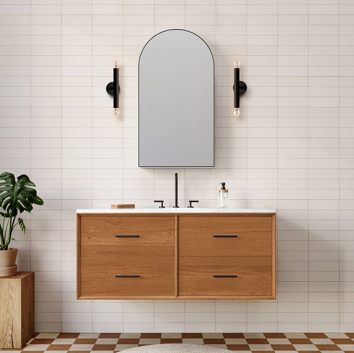 Mid-Century Floating Single Bathroom Vanity (24"–49") | West Elm