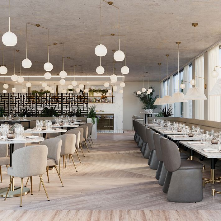 Orbit Restaurant Round Dining Table - Porcelain | West Elm