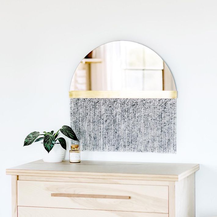Candice Luter Fleck Half Circle Mirror w/ Fringe | West Elm