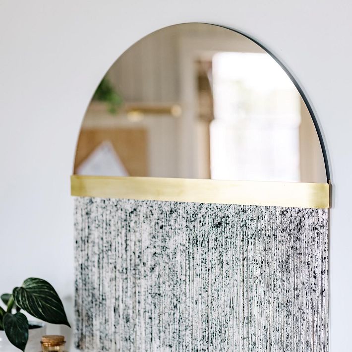 Candice Luter Fleck Half Circle Mirror w/ Fringe | West Elm